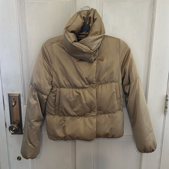 Theory | Jackets & Coats | Theory Gold Satin Puffer Jacket | Poshmark